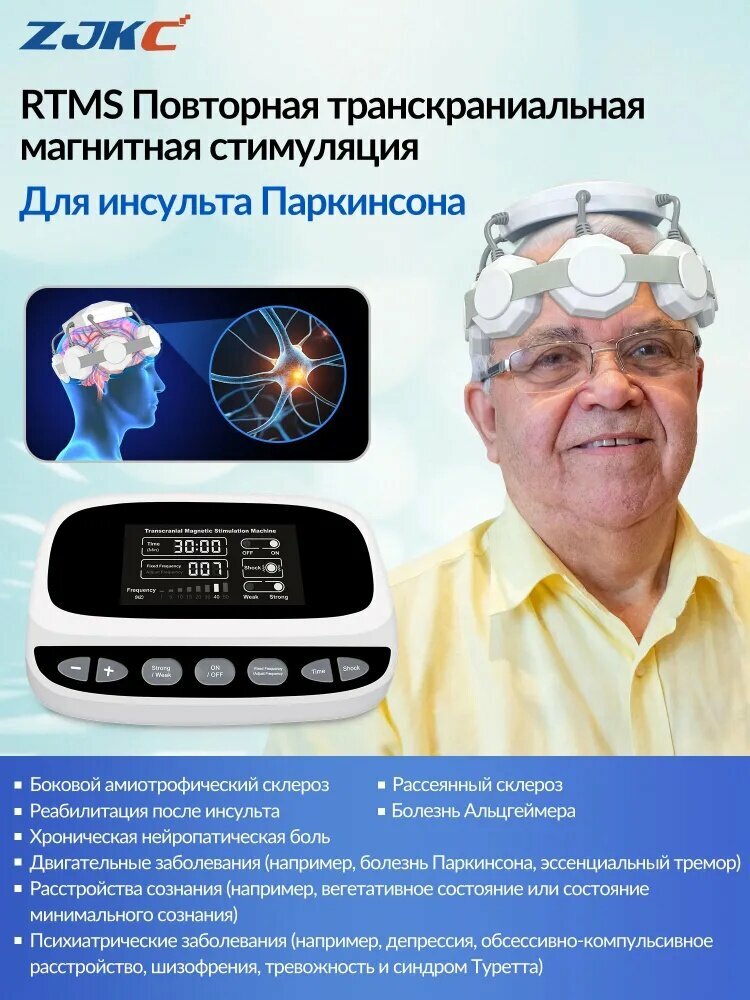 Магнитотерапевтический аппарат для домашнего использования, Аппарат повторной транскраниальной магнитной стимуляции для лечения болезней Альцгеймера, Паркинсона, восстановления после инсульта