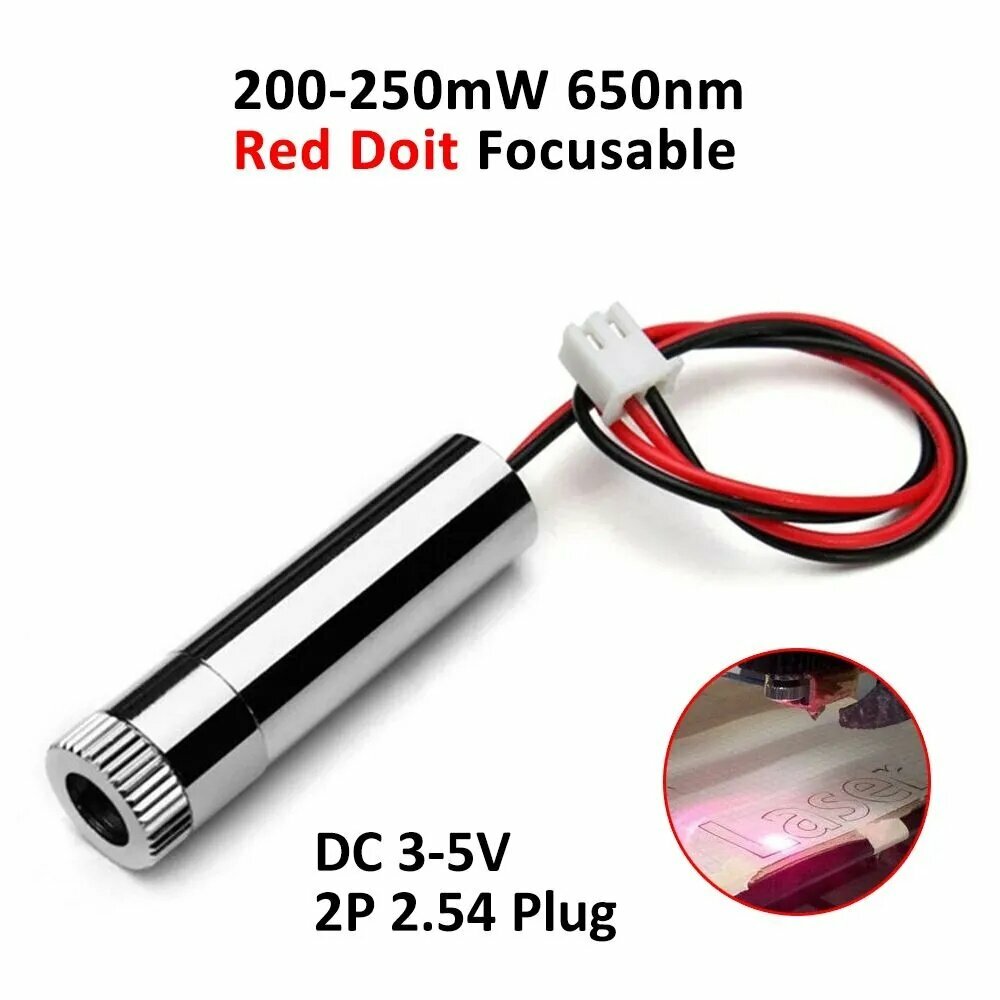 DC3-5V Focusable 200-250 мВт 650 нм красный точечный лазерный генератор замена диода мини DIY гравер модуль машины