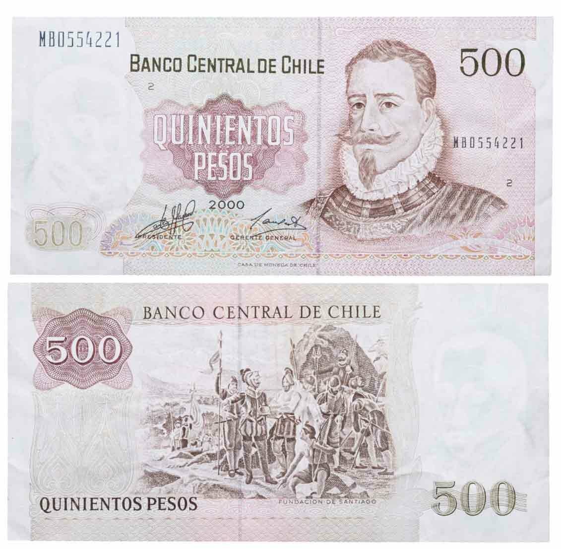 Чили 500 песо 2000 года Pick 153