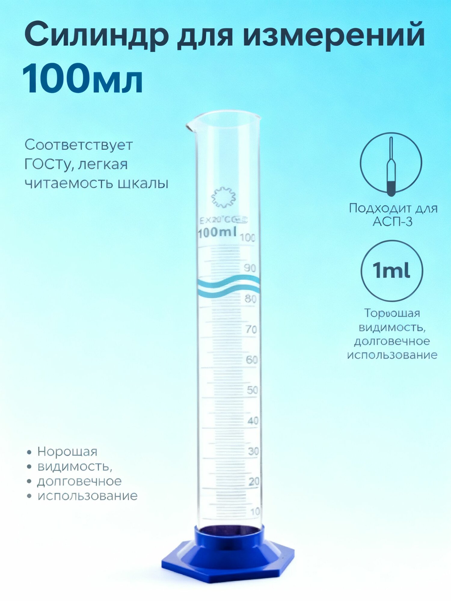 Емкость мерная, 100 мл, 1 шт