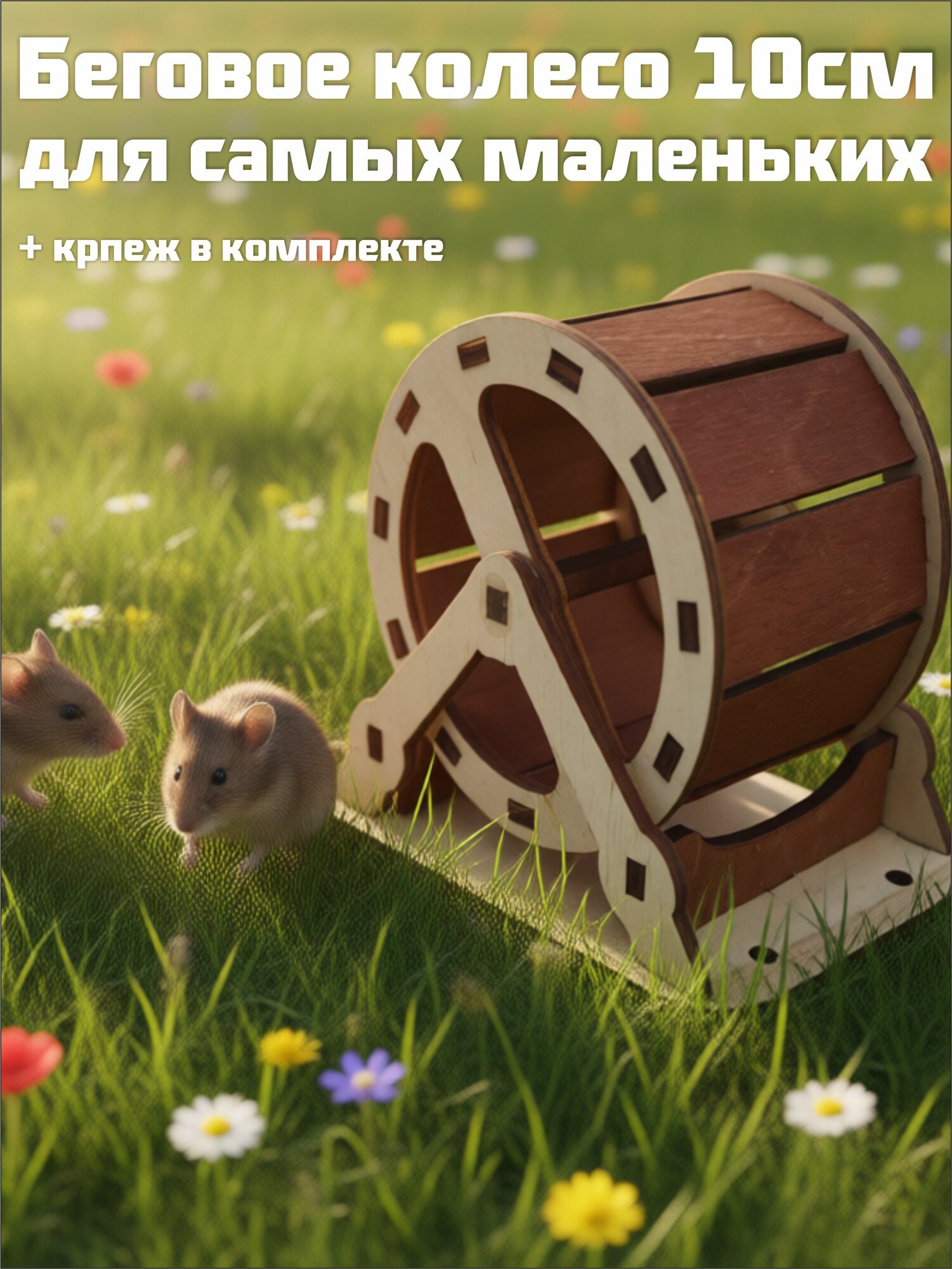 Беговое колесо для хомяка, крыс, мышей, песчанок 10см