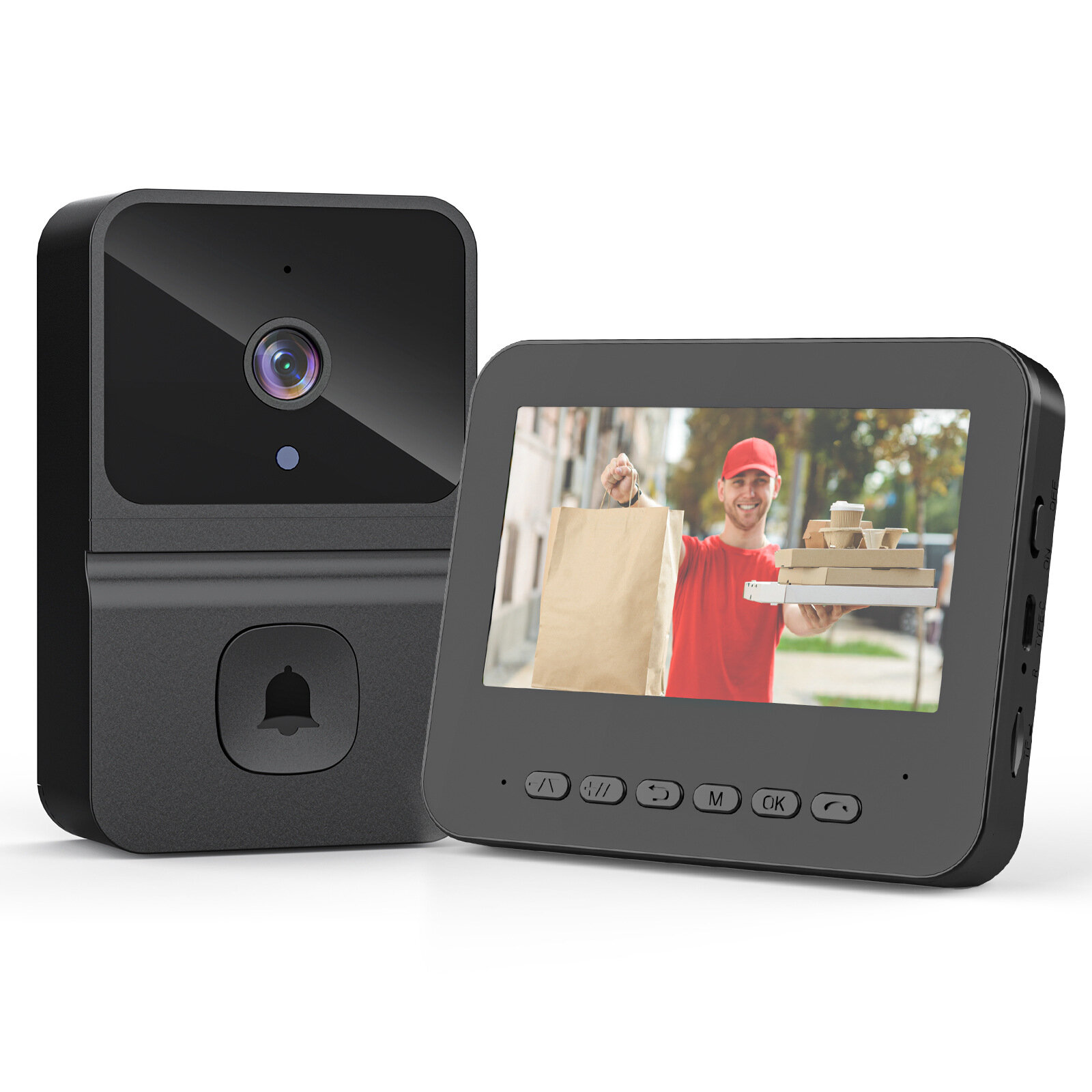 2.4G беспроводный смарт камера видео дверный звонок звонки интерфон с 4,3 "IPS монитор экрана