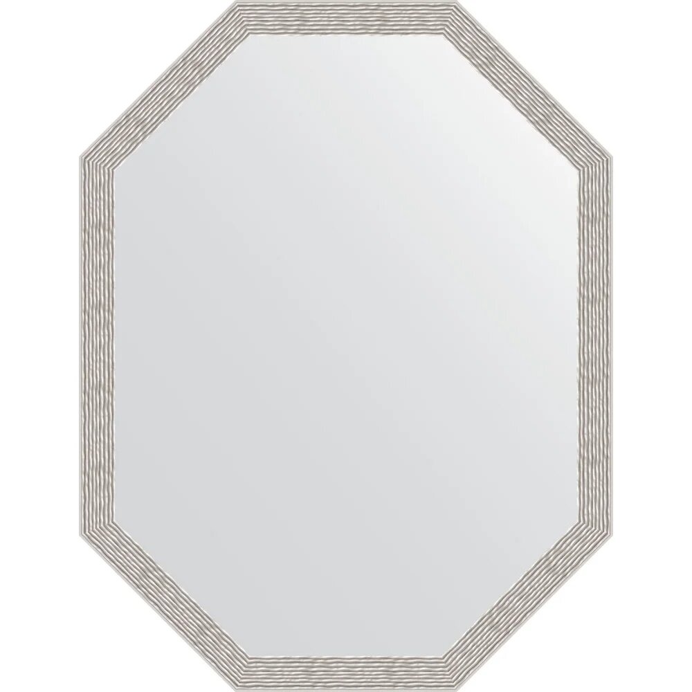 Зеркало EVOFORM в багетной раме - волна алюминий 46 mm (68x88 cm) 7012