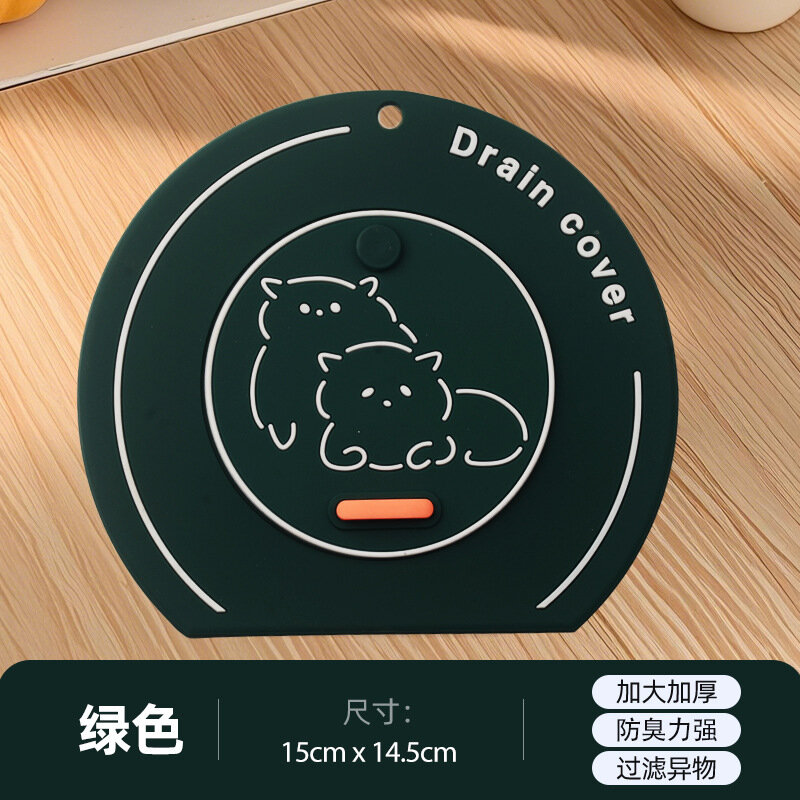 Привет, кот! Двухфункциональная крышка для сливного отверстия в ванной, стопор для волос, антизапах, наклейка для сливного отверстия в виде мультяшного персонажа, многофункциональная крышка для сливного отверстия