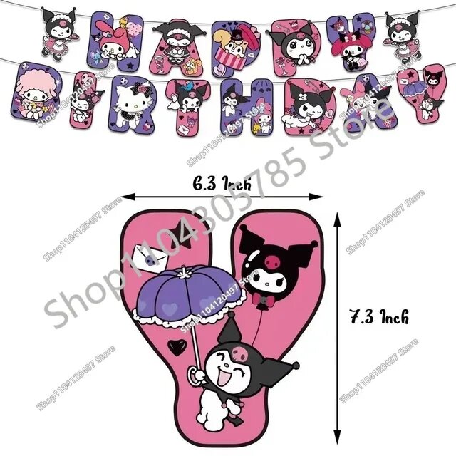 Набор фольгированных воздушных шаров с мультяшными персонажами Sanrio: Куроми, Май Мелоди, Коричная собачка, Hello Kitty. Игрушка для украшения детского дня рождения.