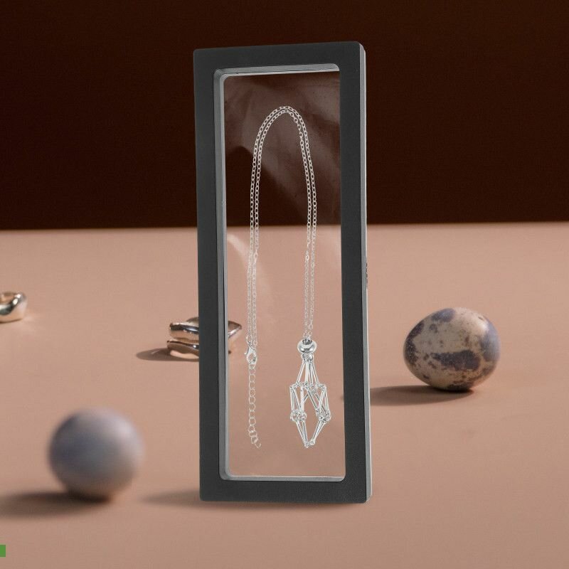 3D плавающая рамка теневая коробка для демонстрации ювелирных изделий 23x9 см (черная)