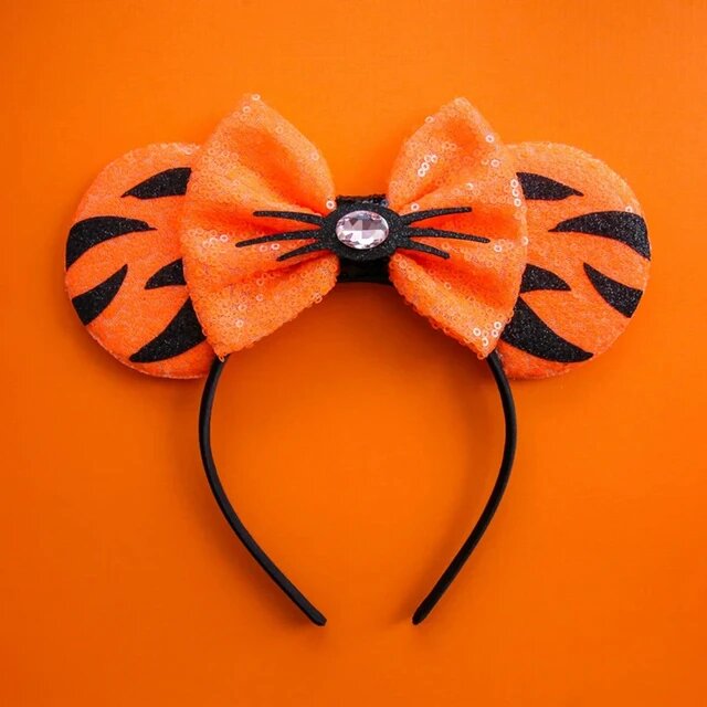 Повязки на голову с ушками Микки Мауса от Disney, аксессуары для волос для вечеринок для девочек и женщин, повязки на голову с Минни Маус, детские повязки на голову с бантиками и пайетками, подарки.