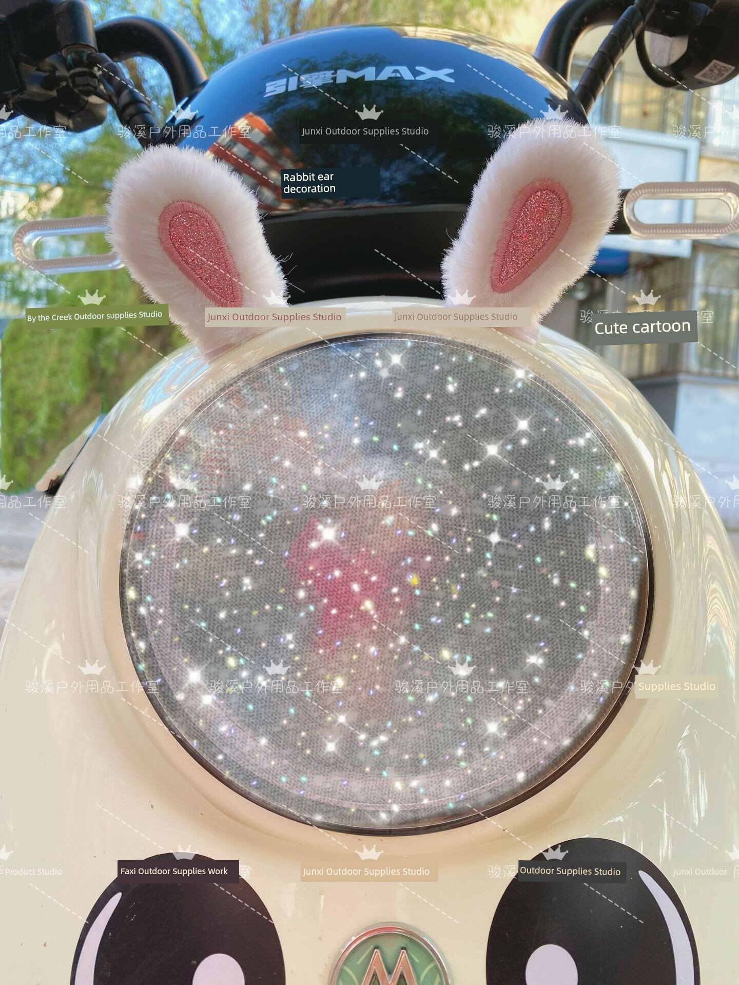 Лыжный шлем, чехол для куклы, аккумулятор, автомобильный шлем, женский милый параплан, украшение с кроличьими ушками