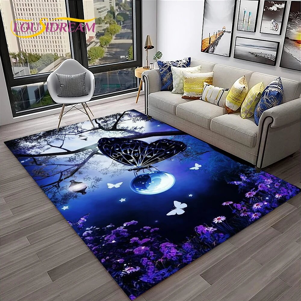 LOUSIDREAM Ковер 100x150см с бабочками и цветами, цвет 1
