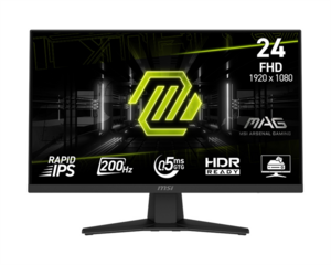 Монитор MSI Монитор 23.8" MSI MAG 244F Black (Rapid IPS, 1920x1080, HDMI+DP, 0.5 ms, 178°/178°, 300 cd/m, 1000:1, 200Hz)