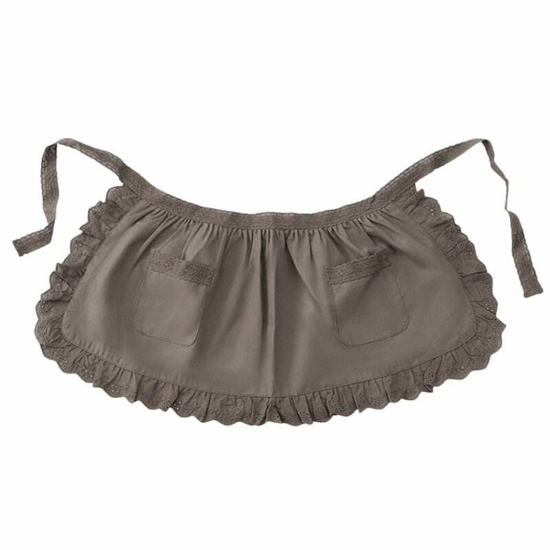 Кружевной фартук, нагрудник с карманом до середины бедра, детская занавеска для пердежа-кофейный цвет