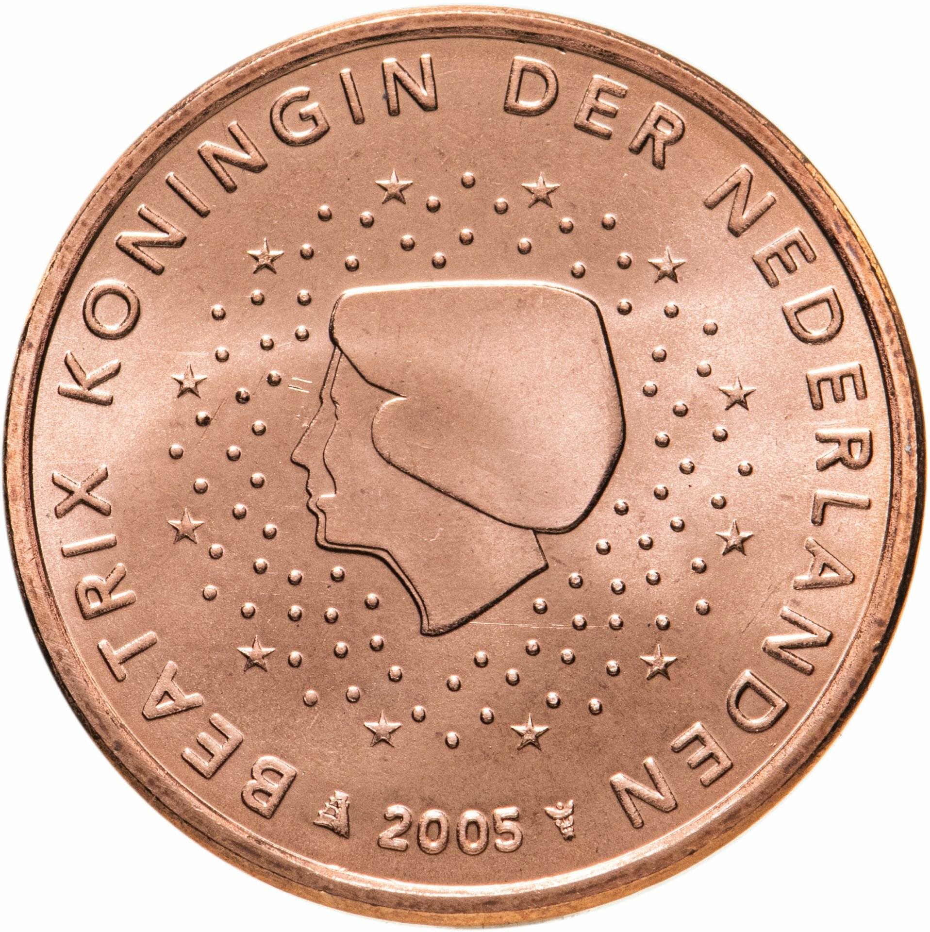 Нидерланды 5 евро центов euro cent 2005, Сталь, плакированная медью, в сохранности UNC