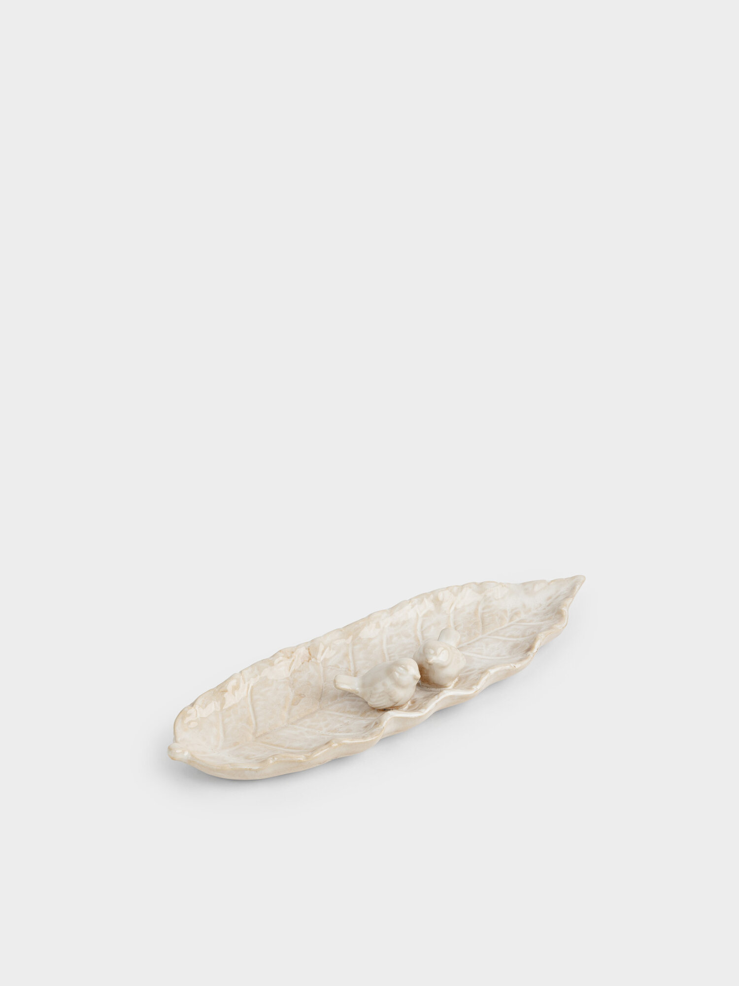 Блюдо декоративное, 36х12x5 см, фарфор P, молочно-бежевое, Птицы, Birds milk, Kuchenland