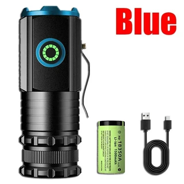 Мини-фонарик EDC 2000LM USB Синий, Blue 1Pcs