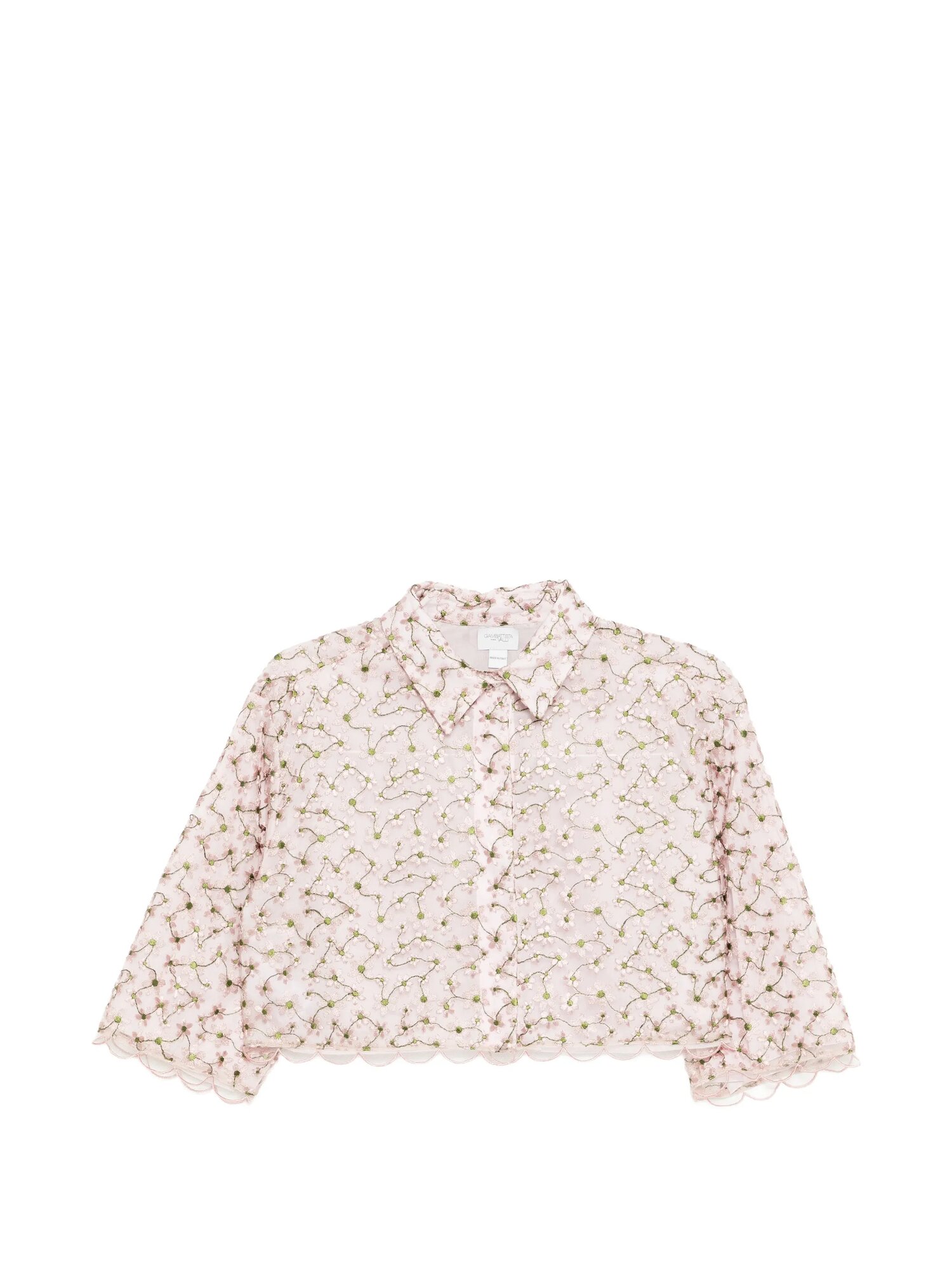 Рубашка Floral-embroidered cropped shirt