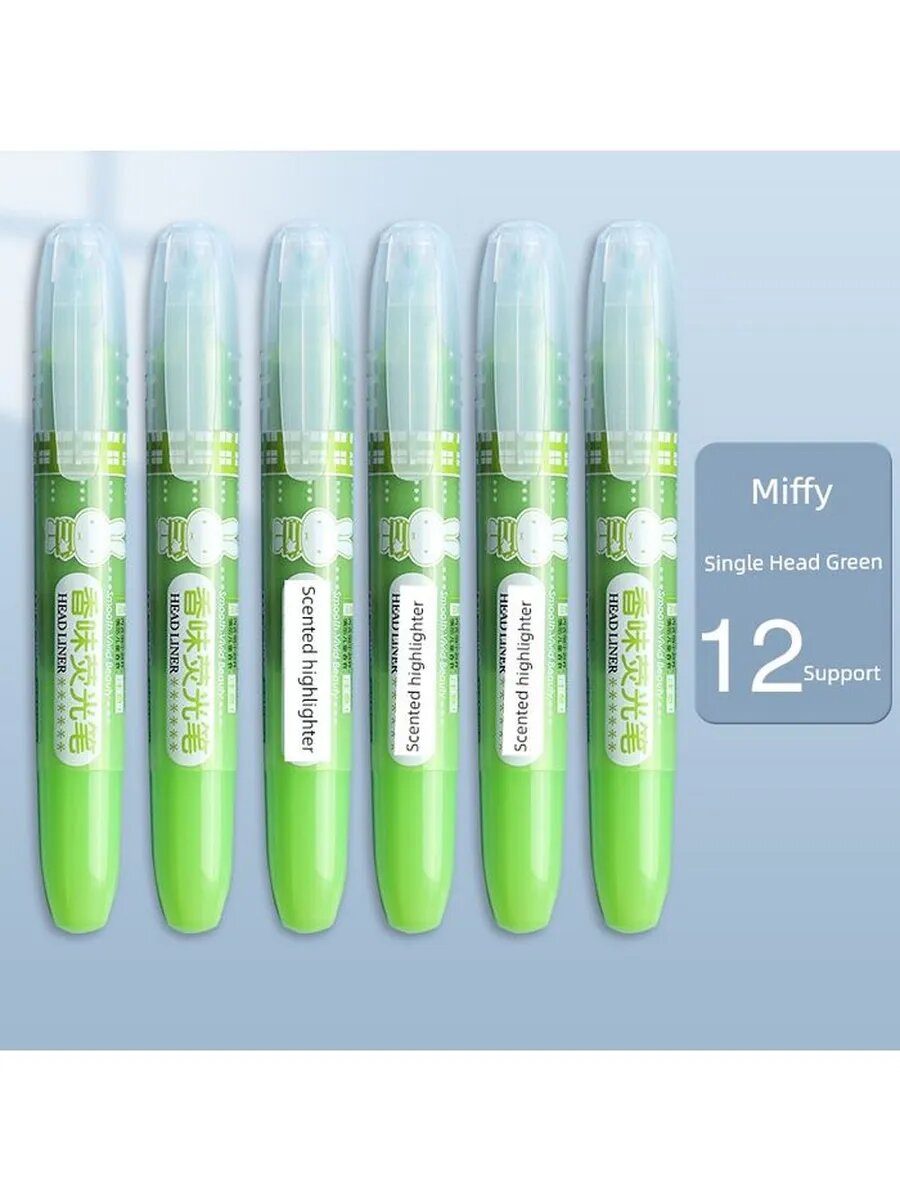 Зеленый маркер (12 шт, аромат, скошенный наконечник)