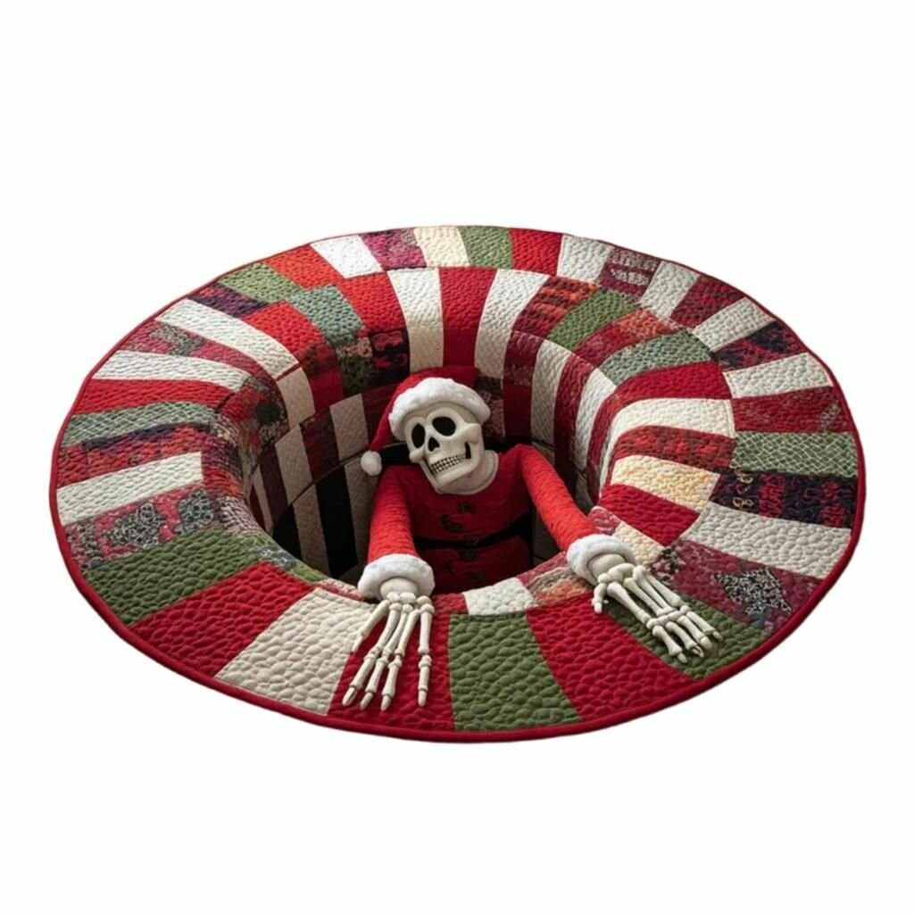 Круглый рождественский 3D-ковер из хрусталя visual crystal velvet carpet-A-60x60 см