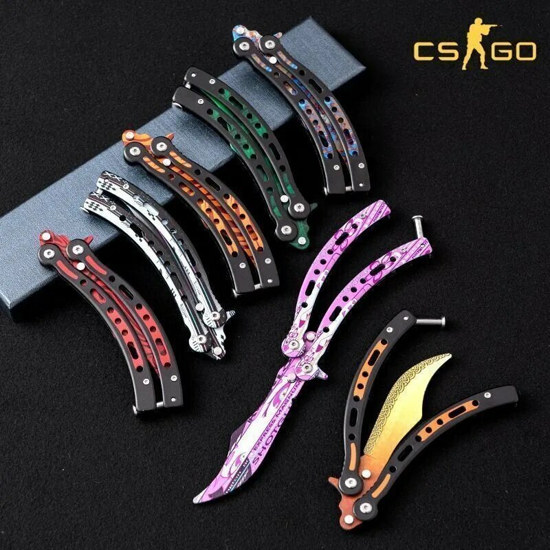 Нож бабочка сувенирный CS: GO тренировочный металлический