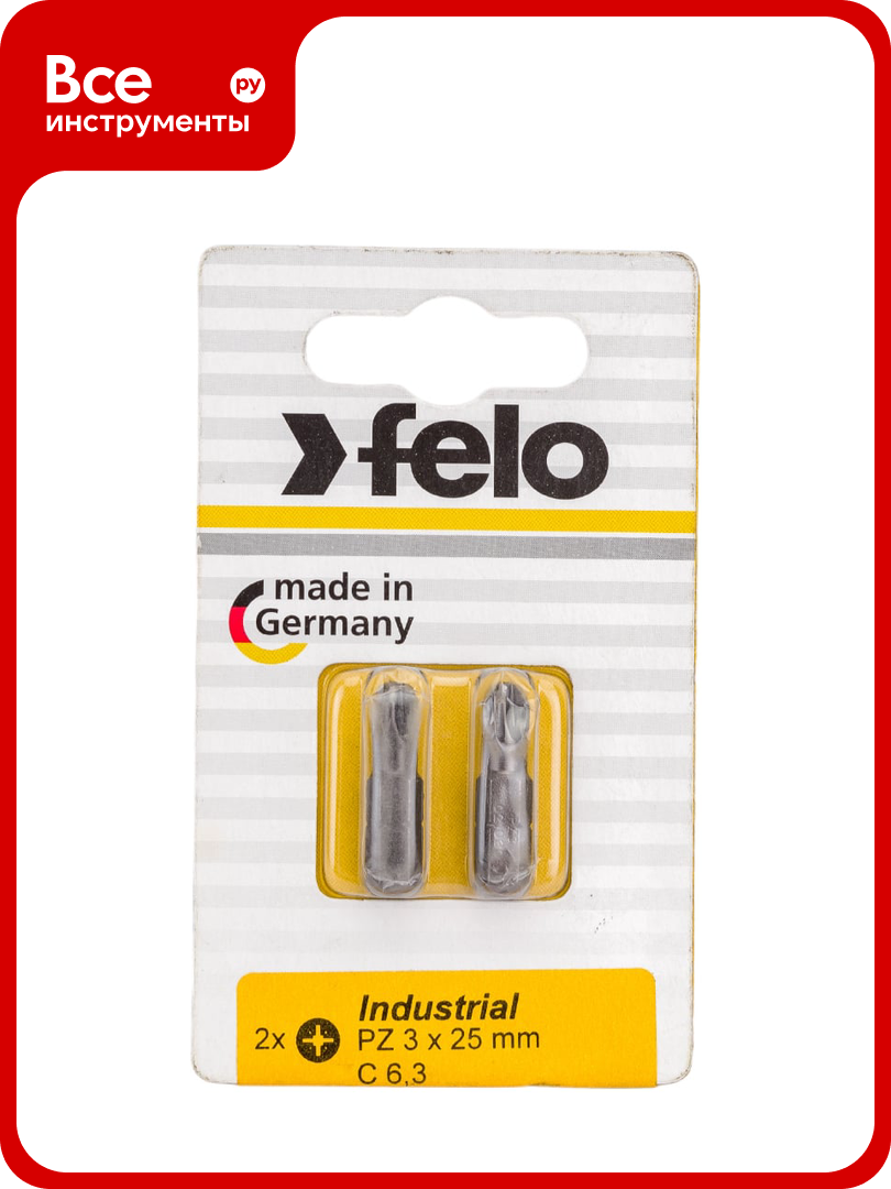 Бита крестовая PZ 3X25, 2шт Felo 02103036