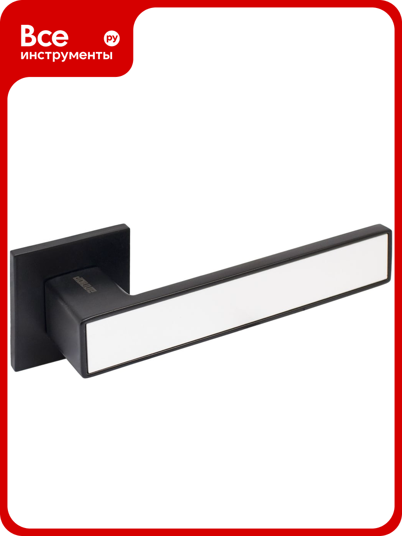 Комплект ручек Аллюр АРТ "ЛАНА" BL/W (861511) матовый черный/белый, защитная пленка 13803