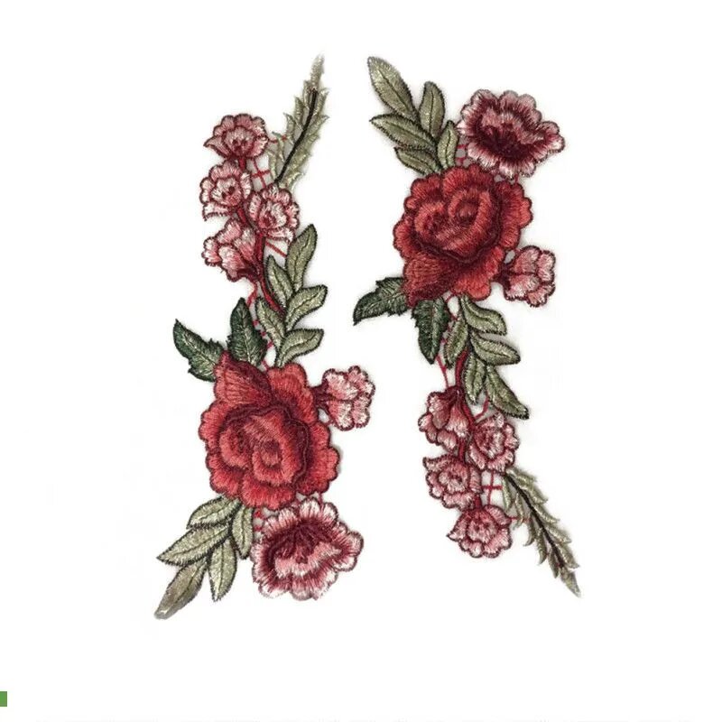 Патч с цветочным воротником в виде роз, вышитый, пришивной, аппликация для одежды