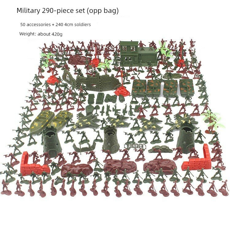 Набор военных моделей 4 см с 290 фигурками, включая сумку для хранения