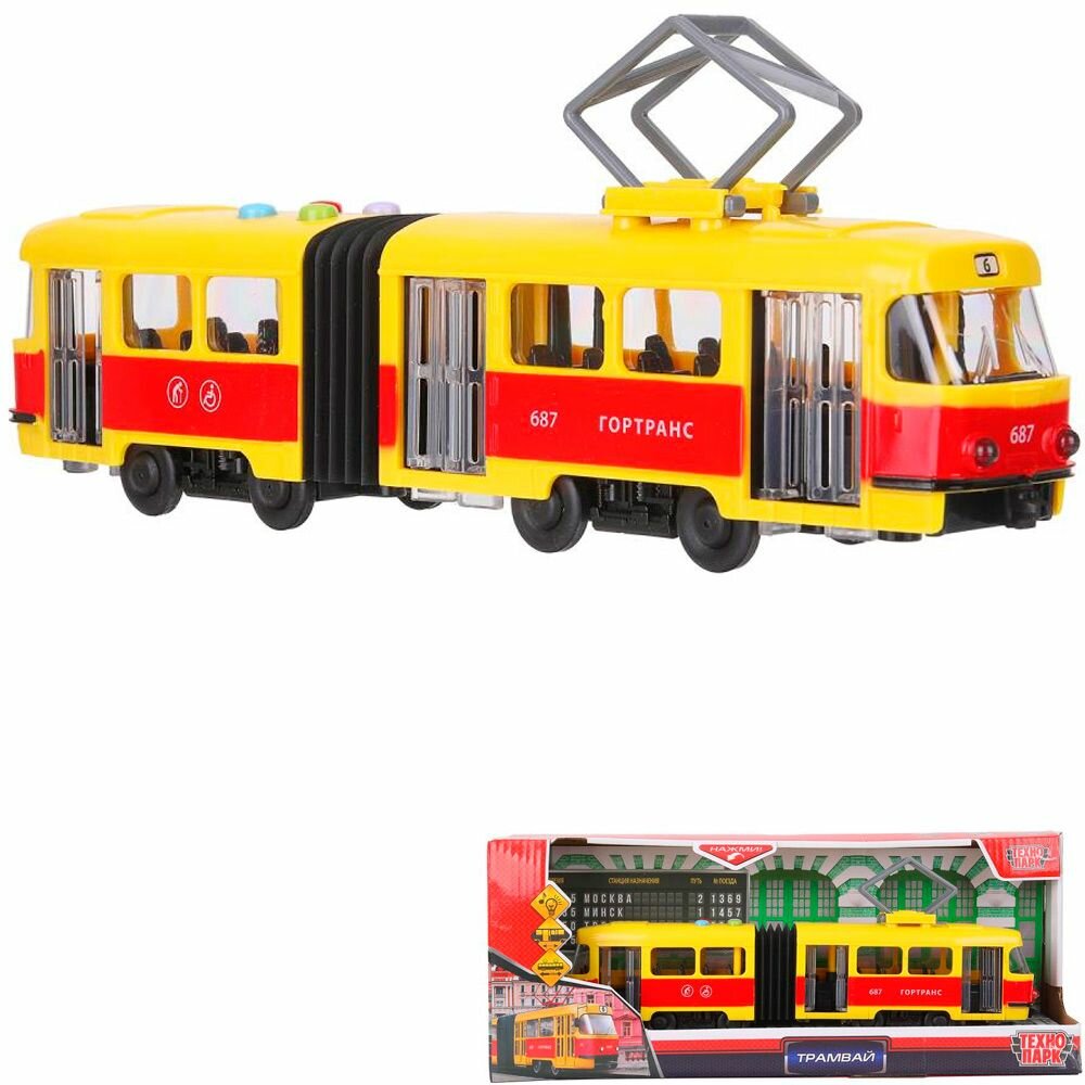 Модель трамвай с резинкой