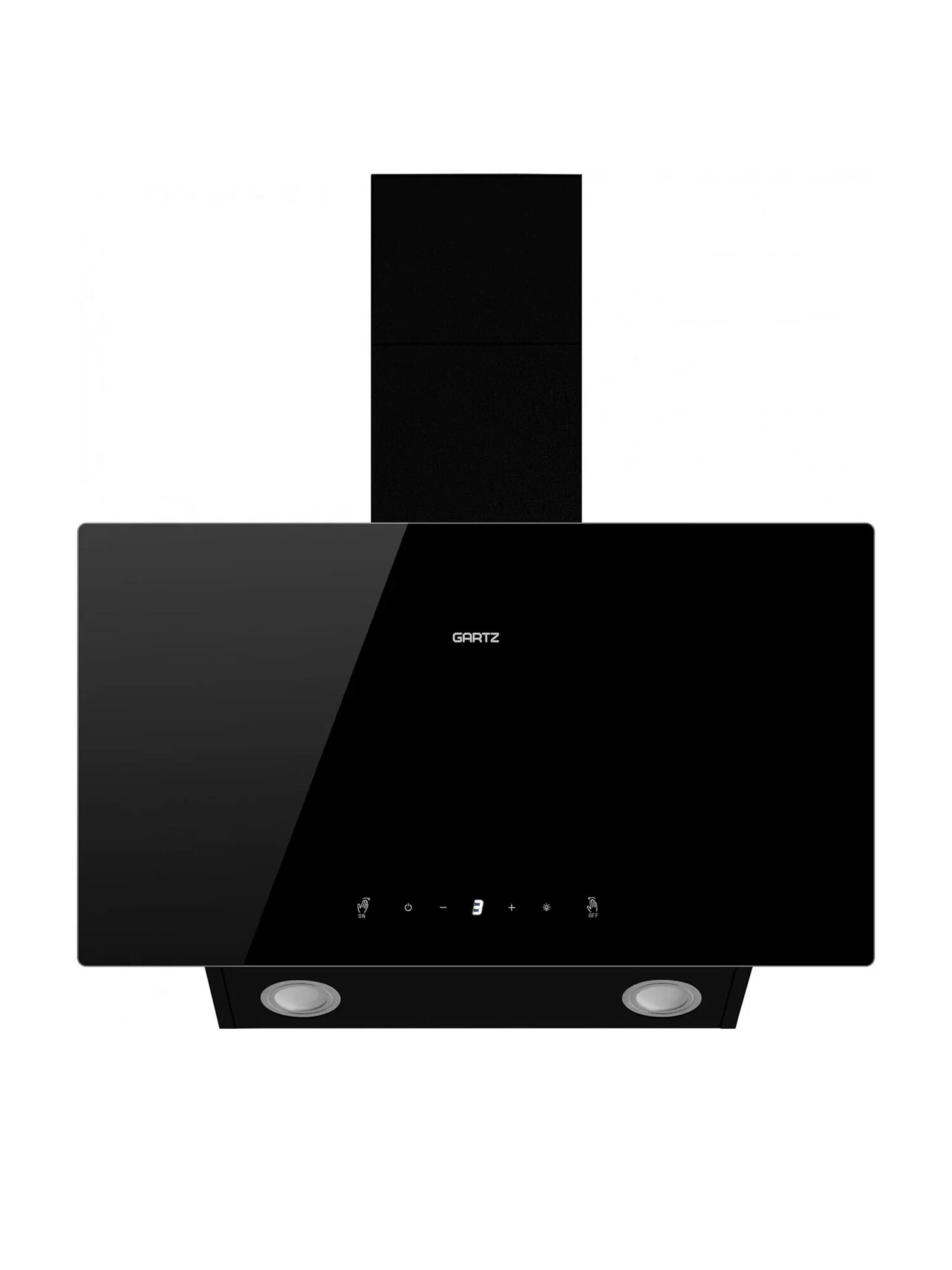 Вытяжка GARTZ HFI623B IC-air наклонная 59,5 см черная, закаленное стекло, сенсорное и жестовое управление, 1200 м³/ч, LED, дисплей