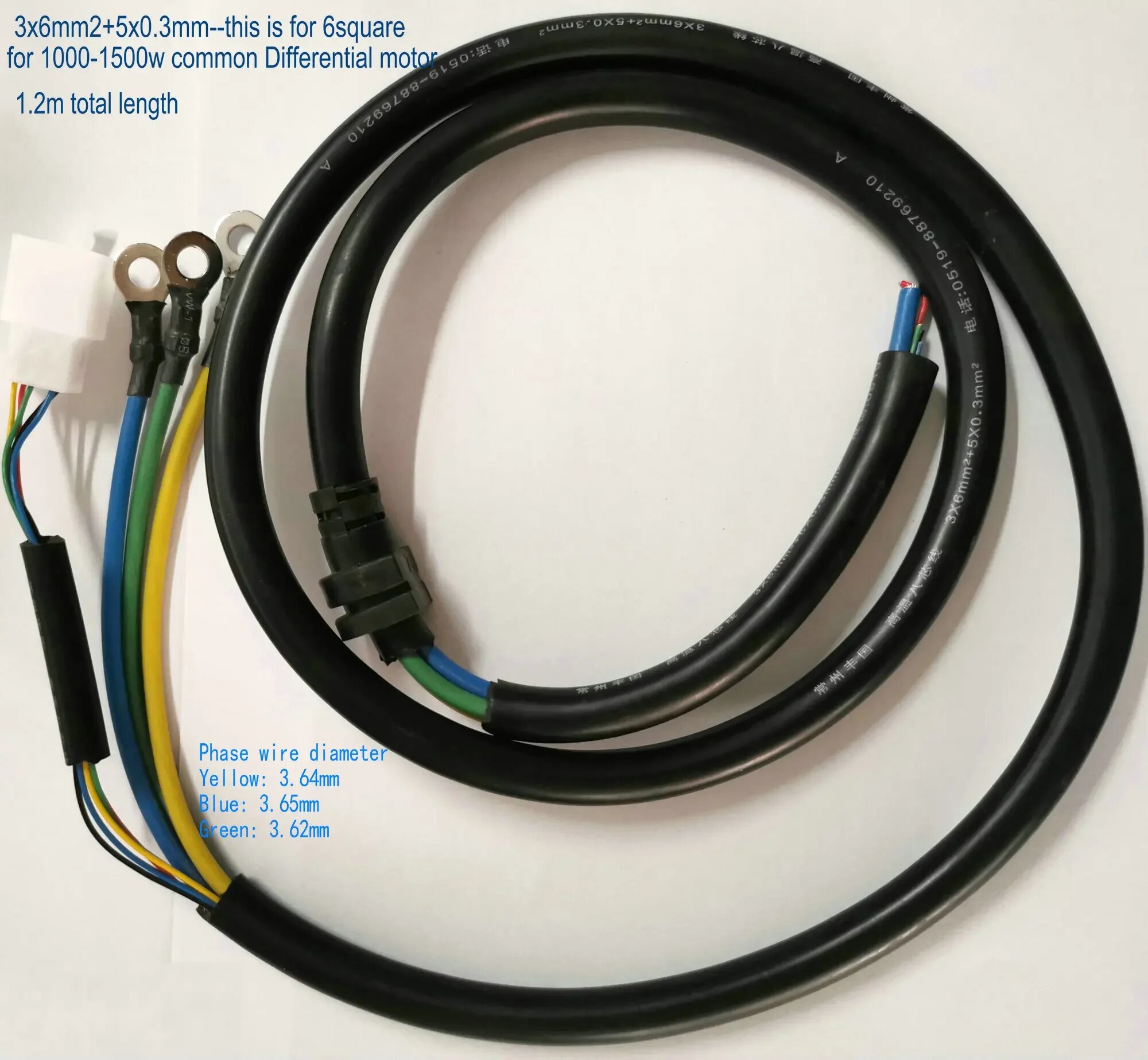 Phoebevparts 8-жильный провод для электродвигателя 1,2 м 6mm2