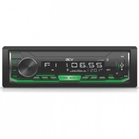 Автомагнитола ACV AVS-816BG 1din/зеленая/Bluetooth/USB/AUX/SD/FM/4*50