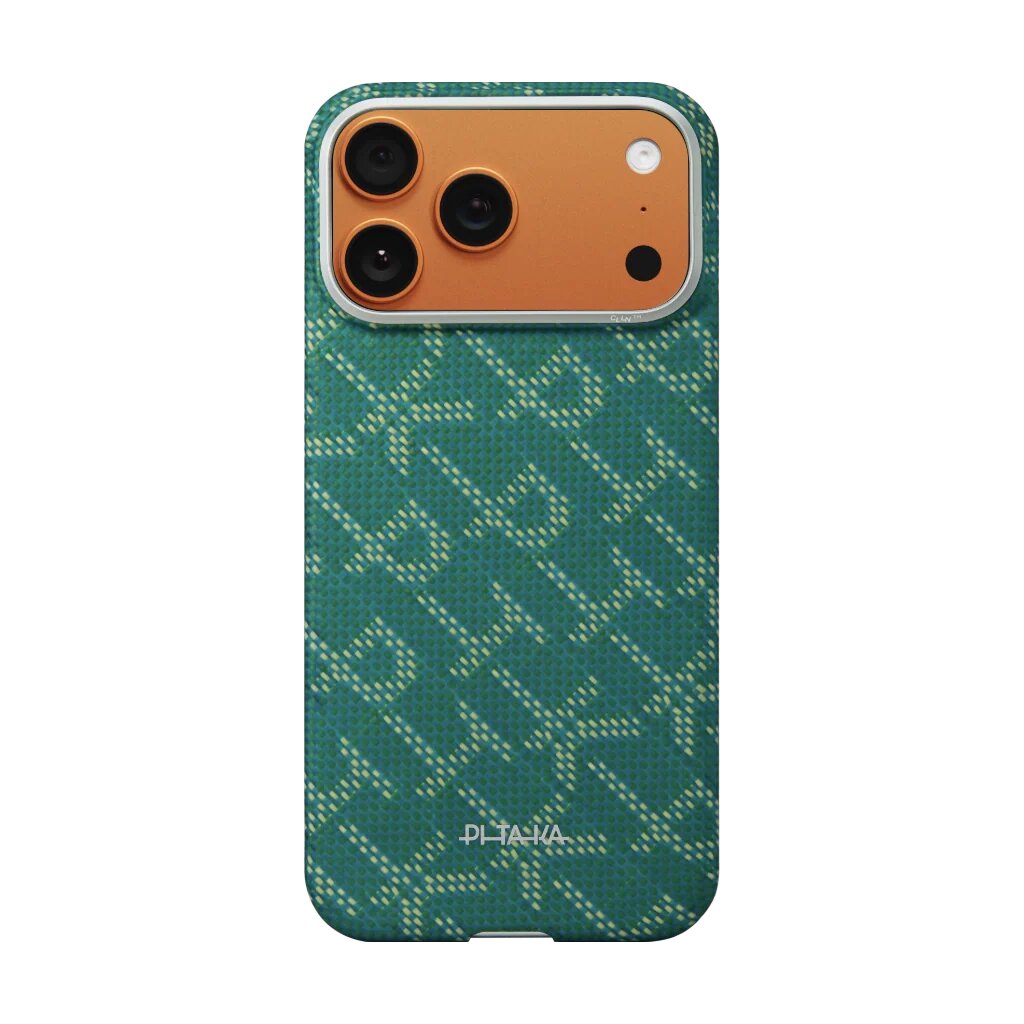 Защитный чехол Pitaka Monogram Ultra Slim Case for iPhone 17 Pro Gold/Green