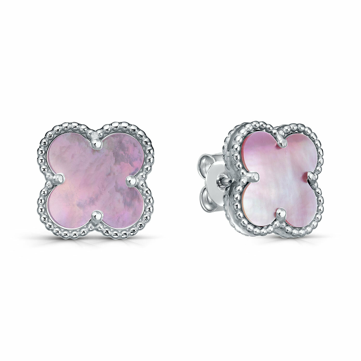 Серьги пусеты, серебро, 925 проба, родирование, перламутр