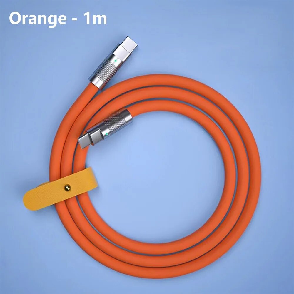 Кабель для быстрой зарядки Type-C на Type-C 100 Вт Orange - 1m