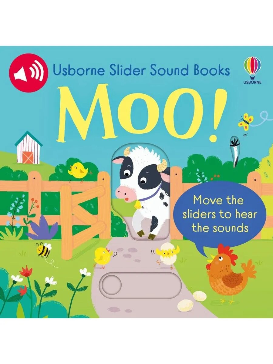 Slider Sound Books Moo книжка со звуками | книги для детей — книги для малышей