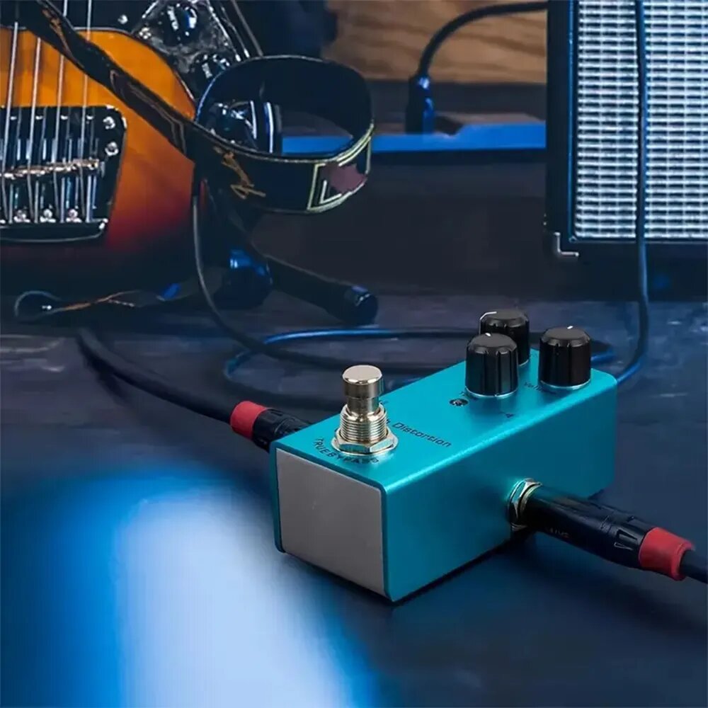 Педаль эффектов Crunch Distortion, для электрогитары, классический британский рок, металлический корпус, питание от сети — фото 1