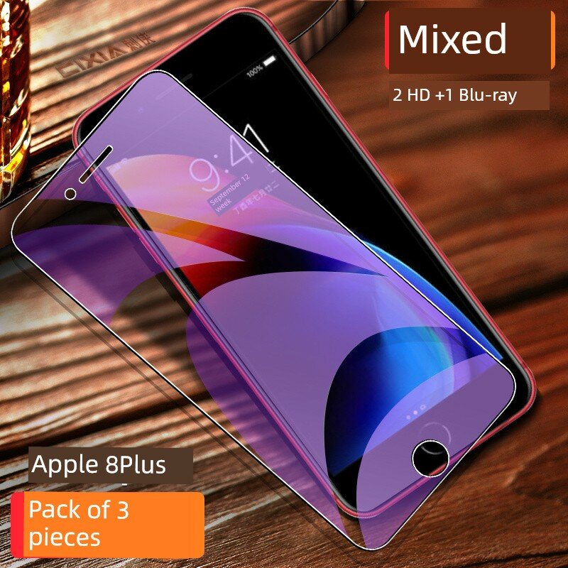 Защитное стекло для iPhone 8 Plus (5,5 дюйма) с 2 HD и 1 фильтром синего света, комплект из 3 шт.