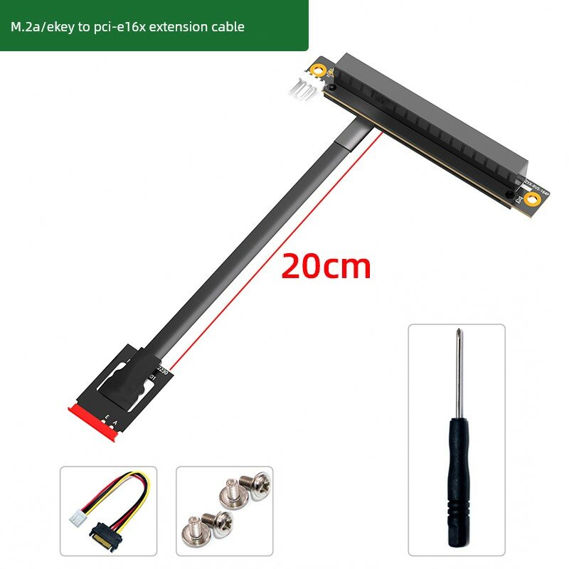 Адаптер M.2 A+E Key к PCI-E 16X для ноутбука, ПК и настольного компьютера — кабель 20 см