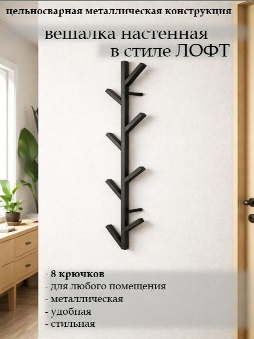 Вешалка настенная Ёлочка 1.0м черн