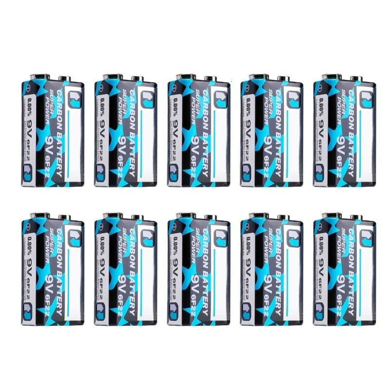 10 шт. 9V 6F22 батареи универсальный размер для портативных устройств бытовой техники для техников