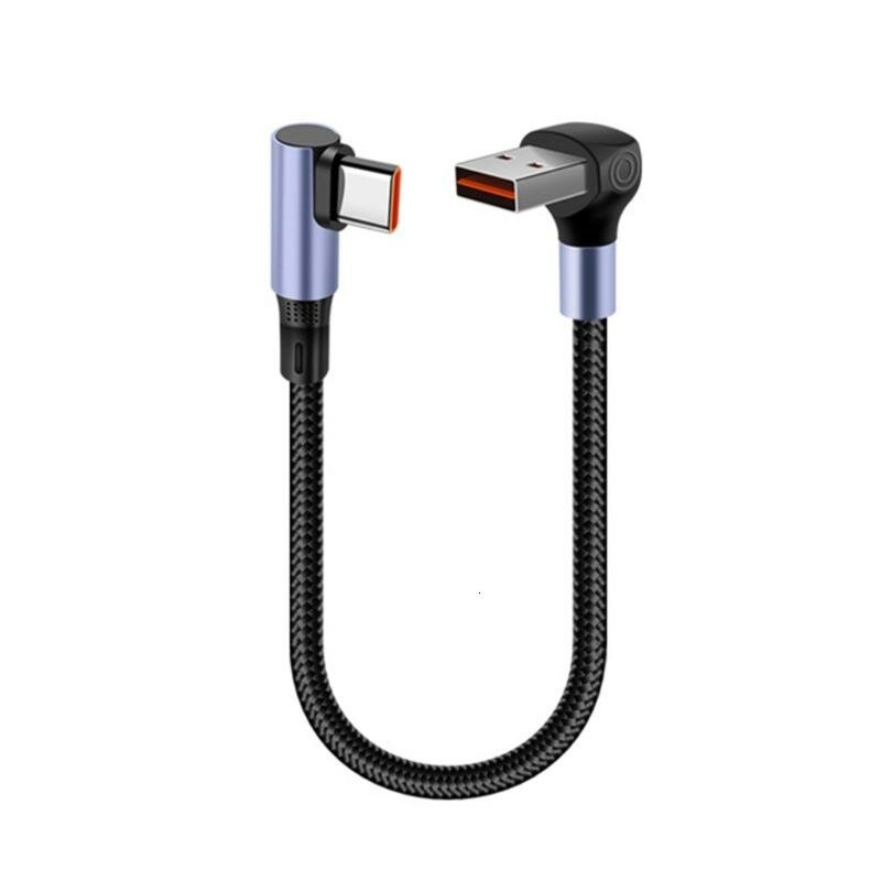 66W 90 градусов короткий USB на Type C кабель для быстрой зарядки, 0.25m