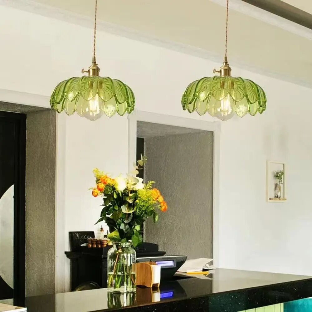 Ronaldo lighting Люстра, E27 Зеленая стеклянная люстра для гостиной и кухни — фото 1