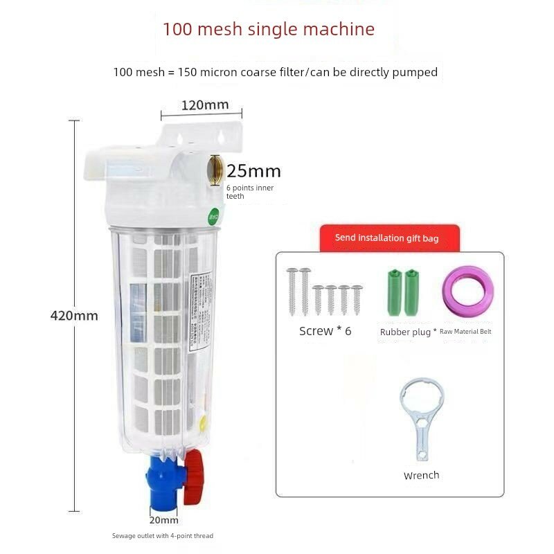 Предварительный фильтр для всего дома с большим потоком, бытовой фильтр для обратной промывки, сельский колодец,