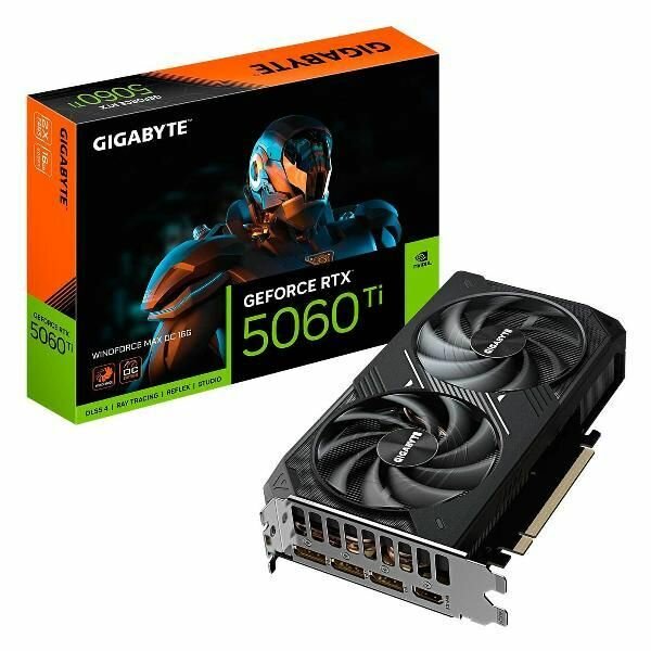 Видеокарта GIGABYTE GeForce RTX 5060 Ti WINDFORCE 2X MAX OC 16GB