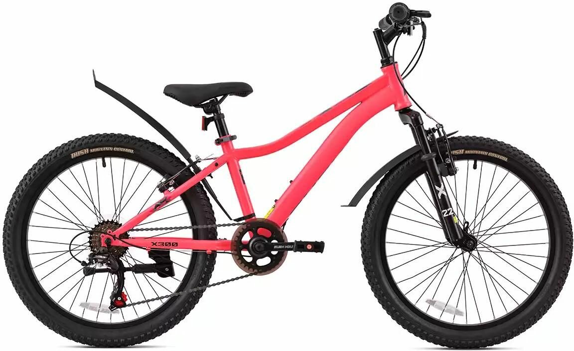 Велосипед RUSH HOUR X 300 V-brake ST, диаметр колес 22", рама 12", 6 скоростей, розовый