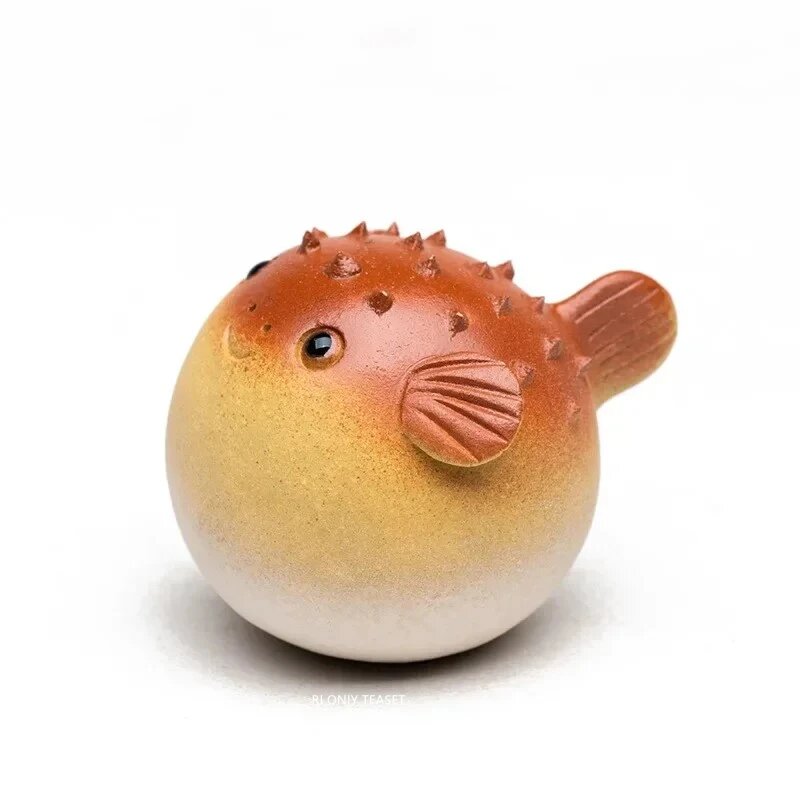 Фигурка рыбки-шарика из глины, 5.4x4.2cm, цвет B