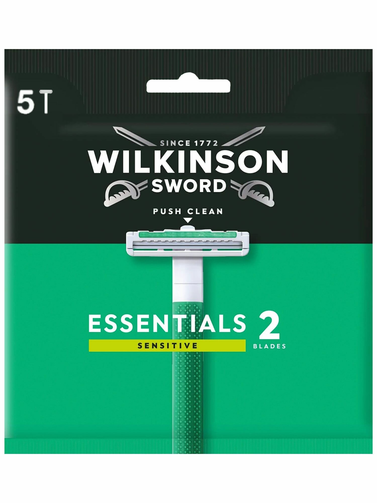 Wilkinson Sword Schick Extra 2 Essential Sensitive Одноразовые бритвы (5 станков), 2 лезвия