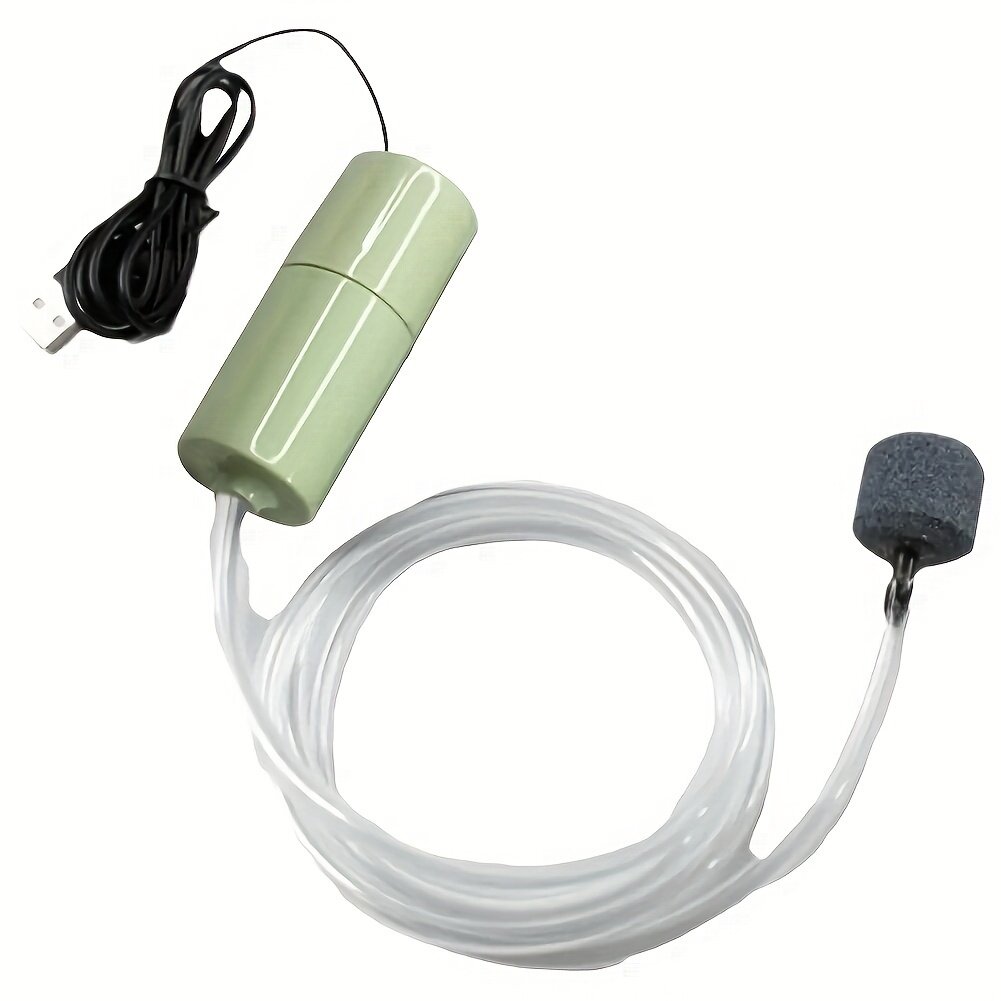 5V Портативный мини-USB воздушный насос для аквариума, бесшумный компрессор, корпус из ABS-смолы, без батареи, зеленый