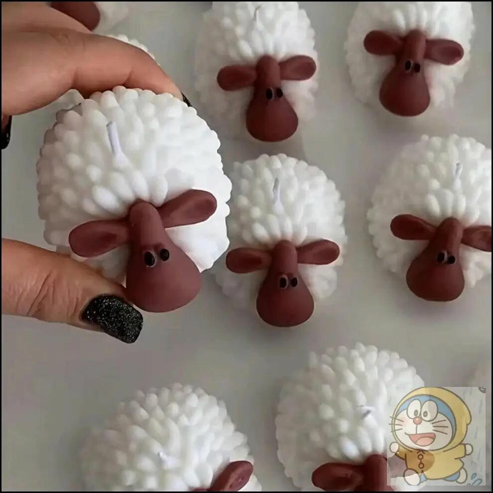 3D силиконовая форма для свечей, мыла, гипса и смолы Милый барашек и козлёнок, размер 15х15х6 см