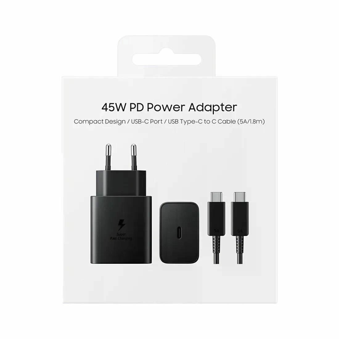 Быстрое зарядное устройство Samsung 45W PD Power Adapter PPS GaN Черный