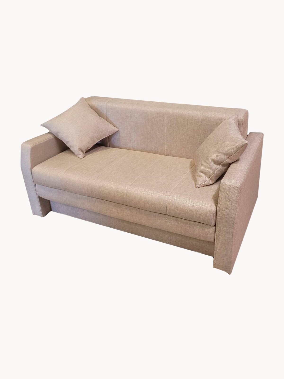 Диван-кровать Mini, 154х90х75, спальное место 133х188, вельветовый, бежевый